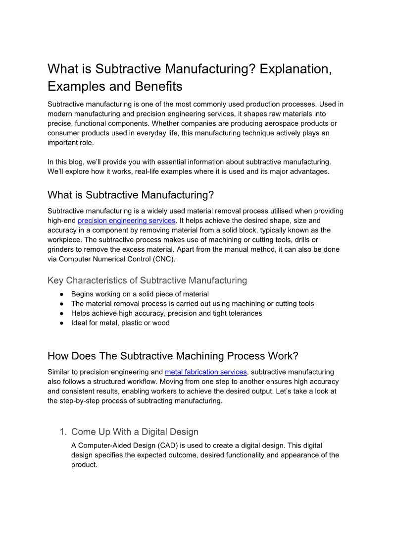 What Is Subtractive Manufacturing_ Explanation, Examples And Benefits