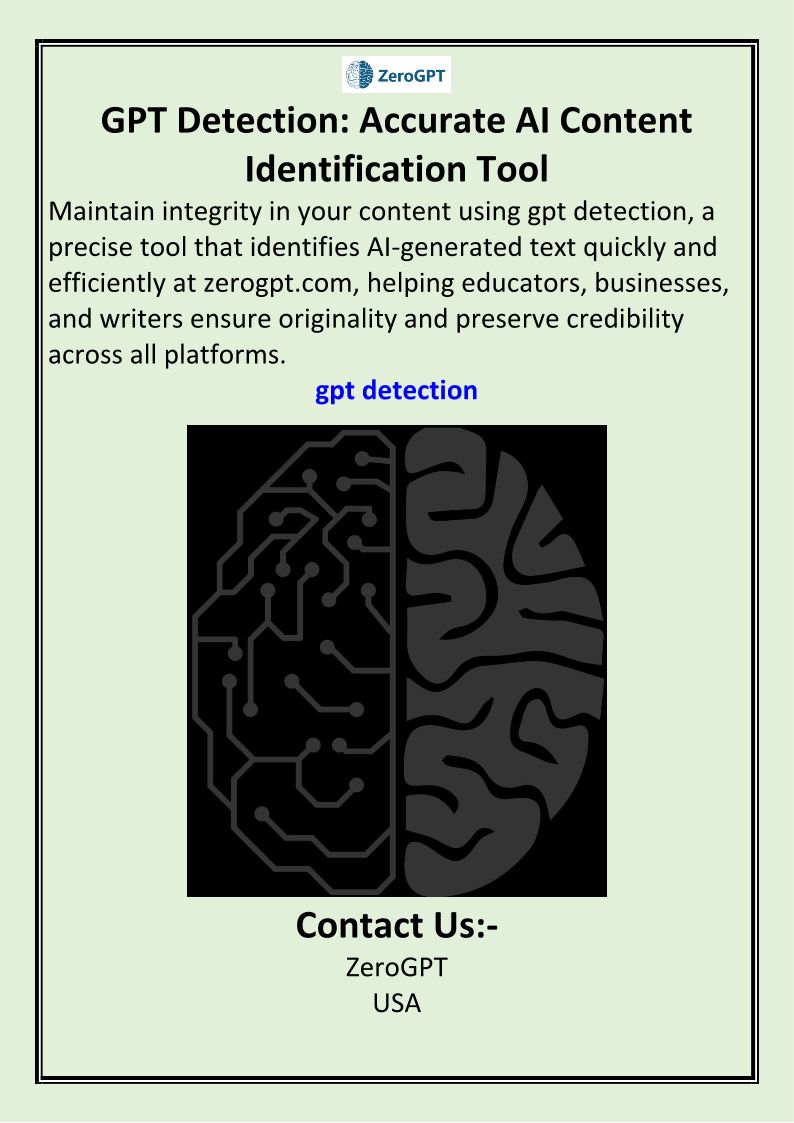 GPT Detection Accurate AI Content Identification Tool
